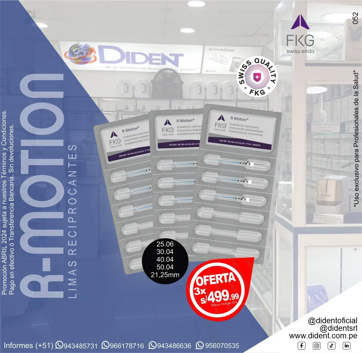 Super PACK 3 Limas Reciprocantes R-Motion FKG - DIDENT